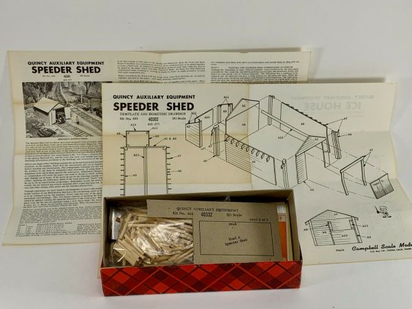 Campbell Scale Models HO Scale Speeder Shed And Ice House Wooden Kit ...