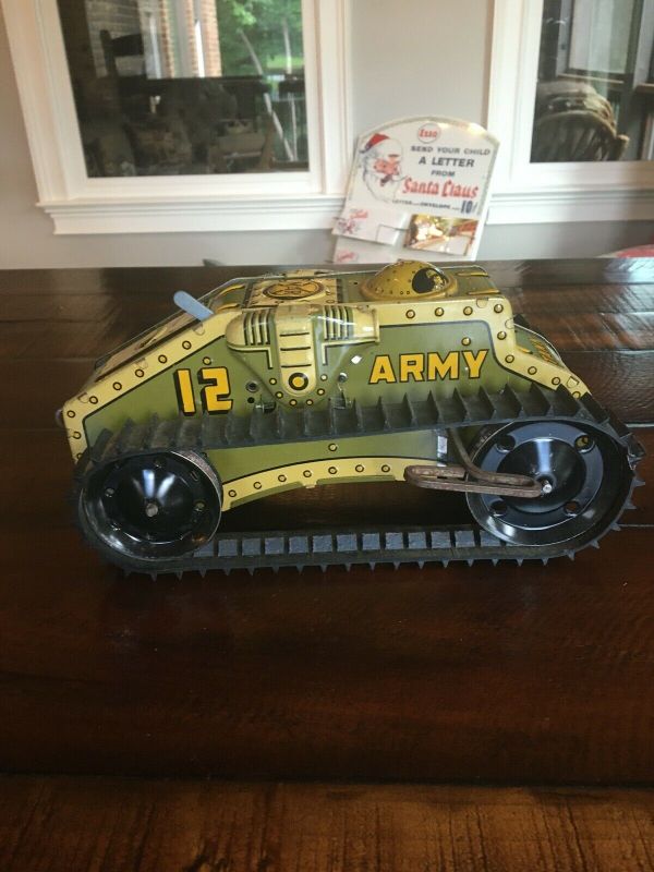 ANTIQUE Marx 1940 ' S TANK WIND UP Litho Toy | #59779637