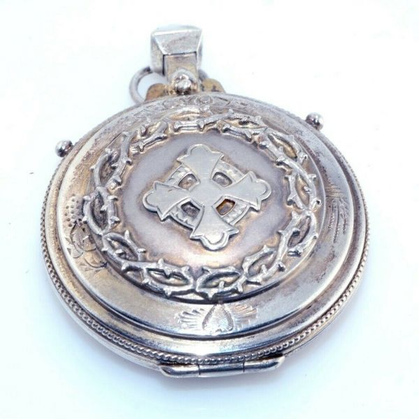 Antique Hallmarked Sterling Silver Gilt Pyx Holy Communion Eucharist ...