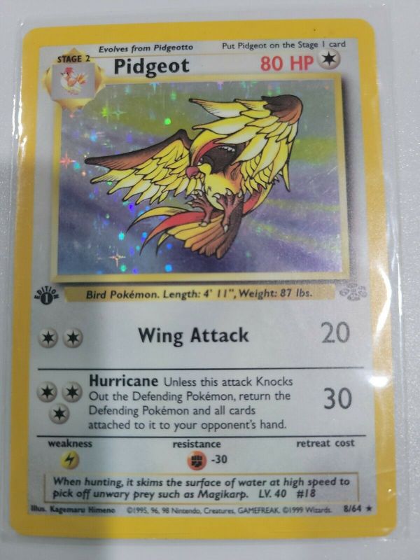 Pokémon TCG Pidgeot Jungle 8/64 Holo Holo Rare 1995 1st Edition | #59721942