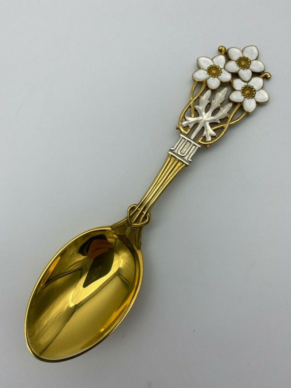 Danish Gilded Sterling Christmas Spoon, 1929 - A. Michelsen | #59961711