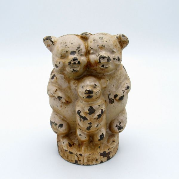 Antique Three Little Pigs Cast Iron Bank NR | #59883808
