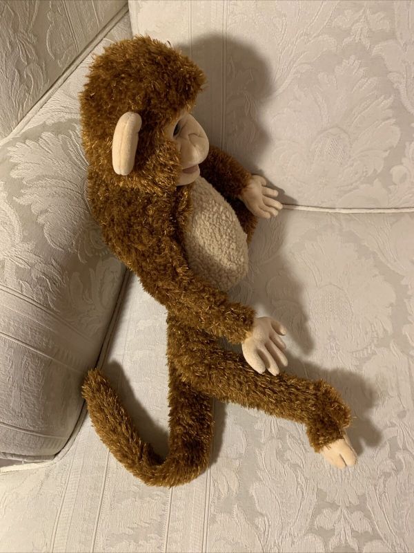 FOLKMANIS STUFFED PLUSH FULL BODY BROWN MONKEY CHIMP CHIMPANZEE PUPPET ...