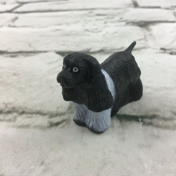 Miniature Dollhouse Pet Black Cocker Spaniel Puppy Dog PVC Animal Toy ...