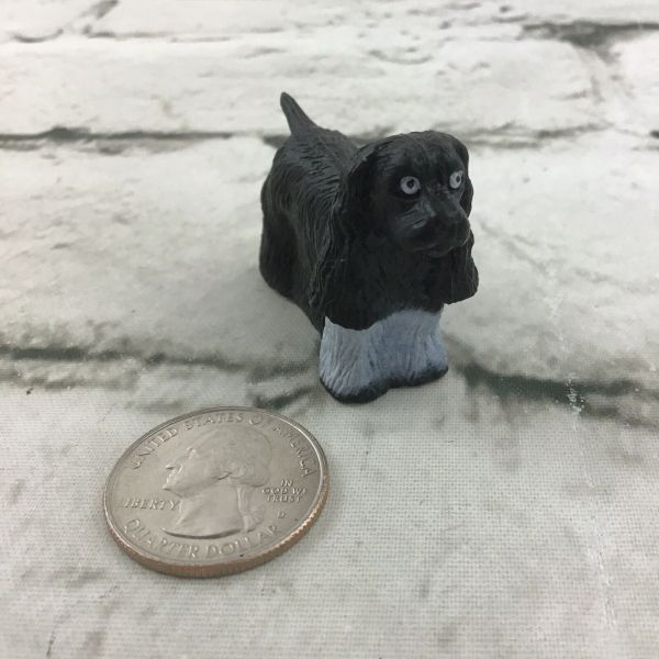 Miniature Dollhouse Pet Black Cocker Spaniel Puppy Dog PVC Animal Toy ...