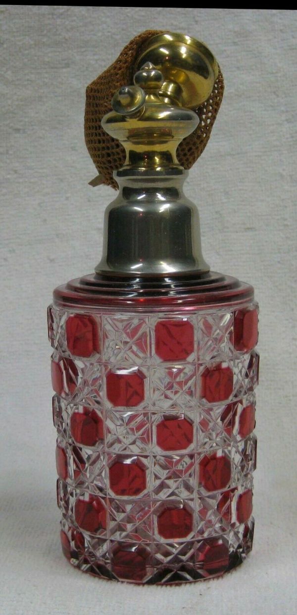 Red Cut To Clear Glass Cologne Atomizer Perfume Bottle | #60156039