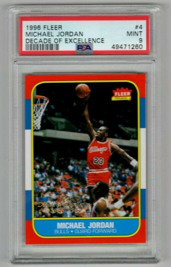 1996 - 86 Fleer Michael Jordan Decade Of Excellence 4 PSA 9 1260 ...