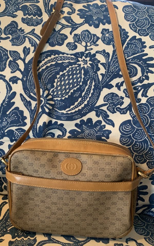 GUCCI Micro Small GG Shoulder Bag Light Brown PVC Leather Vintage ...
