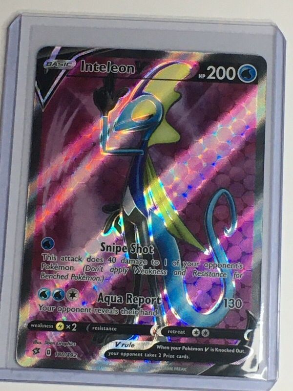 Inteleon V 180/192 Full Art Holo Ultra Rare Pokemon Card Rebel Clash ...