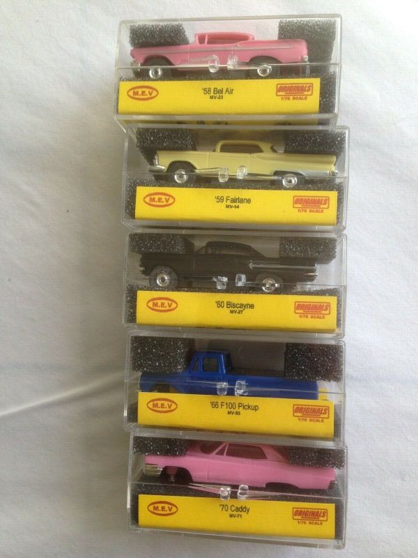 MEV Slot Cars Set Of 5 - - 3 With NOS Aurora T - Jet Chassis | #60151084
