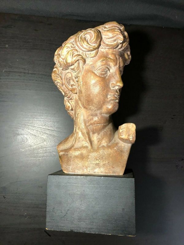 Vintage Bust Of David Statue Large W/ Engraving | #60246966