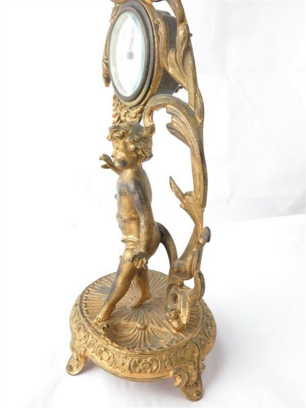 Antique Haven Cast Metal Gold Gilt Art Nouveau Cherub Clock 10 1/2 ...