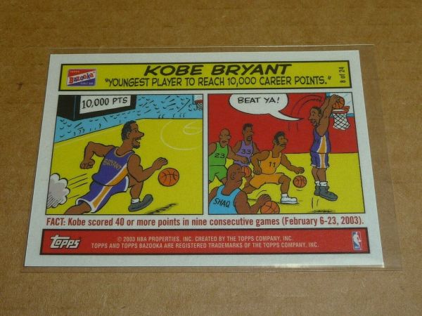 2003/04 Topps Bazooka KOBE BRYANT COMIC LAKERS 8 K7644 | #61076741
