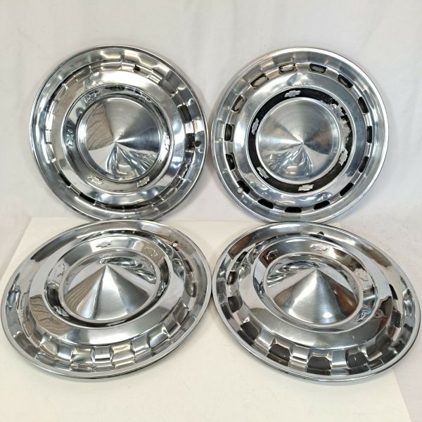 1956 CHEVROLET CHEVY BELAIR NOMAD BEL AIR HUBCAPS WHEEL COVERS ANTIQUE ...