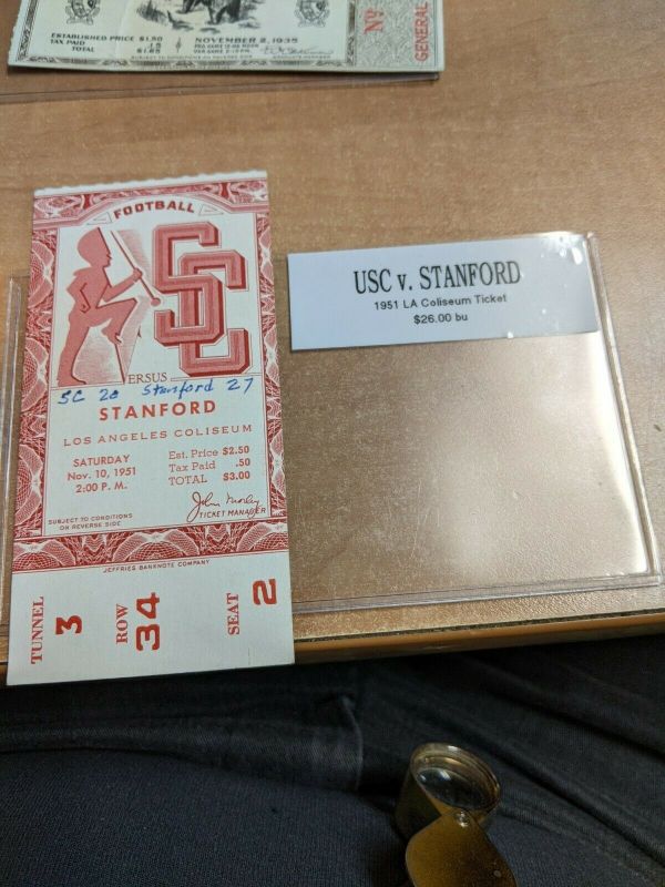 1951 USC Vs Stanford Football LA Coliseum Ticket | #61219258