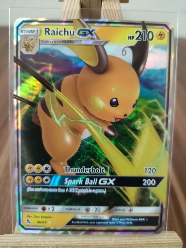 Raichu GX Ultra Rare Holo Hidden Fates 20/68 Pokemon Card | #60252044