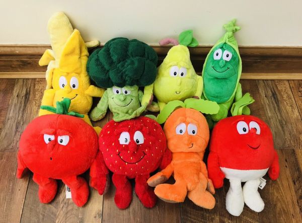 Goodness Gang Bundle X8 Fruit Veg Co Op Soft Plush Toy Teddy Peas ...
