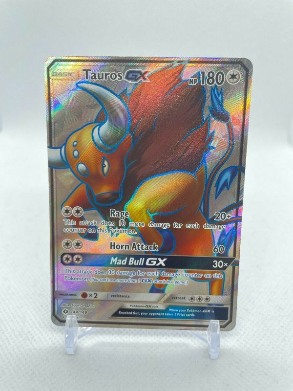 Pokemon TCG Sun And Moon Base Tauros GX 144/149 Full Art Ultra Rare ...