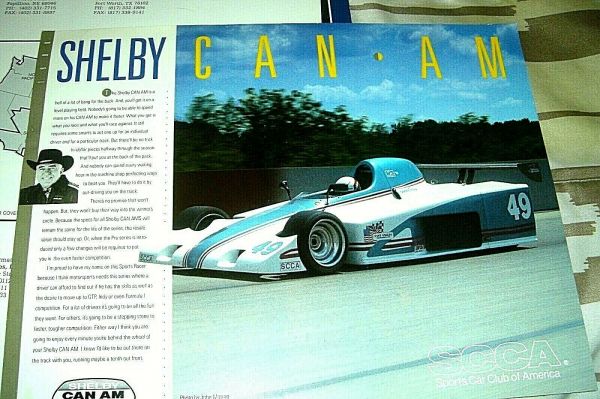 SCCA RACING SPEC SHEET PLUS 2 INSERT SHEETS GIVING TYPES OF DESIGN OF ...