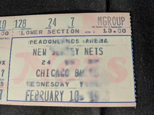 Michael Jordan Ticket Stub 2/10/1988 Chicago Bulls Vs NJ Nets Pippen ...