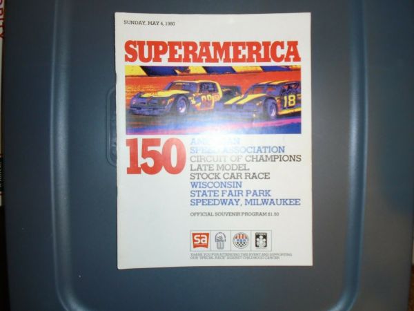 1980 Superamerica 150 Program ASA Milwaukee Mile Dick Trickle Mike ...