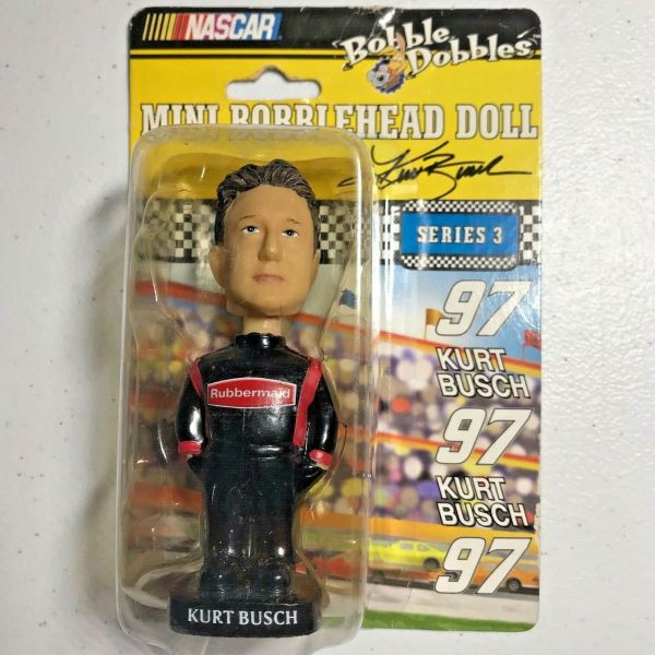 Kurt Busch Rubbermaid MINI Nascar Bobblehead NIB Series 3 Bobble ...