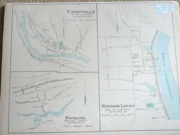 Windsor Locks, CT Map From 1893 Hurd Atlas - Hartford | #60735030