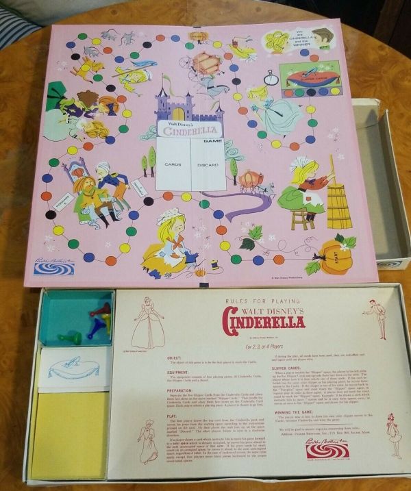 1965 Walt Disney ' S Cinderella Board Game By Parker Brothers Vintage ...