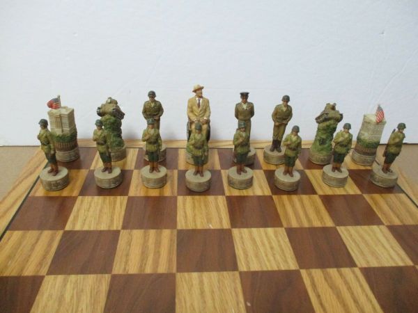 World War 2 US Vs GERMANY Resin Chess Set - WWII WW2 - NO BOARD | #61250559