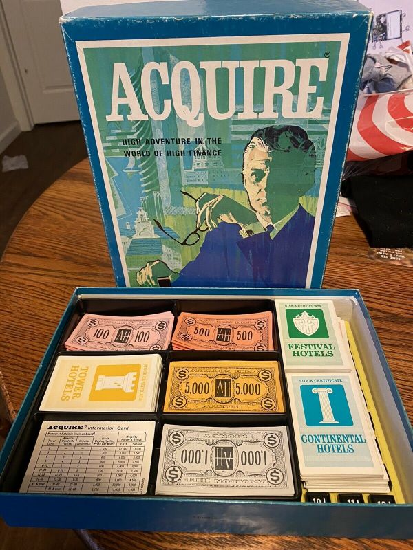 Avalon Hill Acquire Finance Board Game Vintage 1976 Bookshelf Game ...
