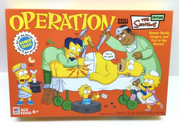 2005 Simpsons Operation Game By Milton Bradley Homer Simpson Surgery ...