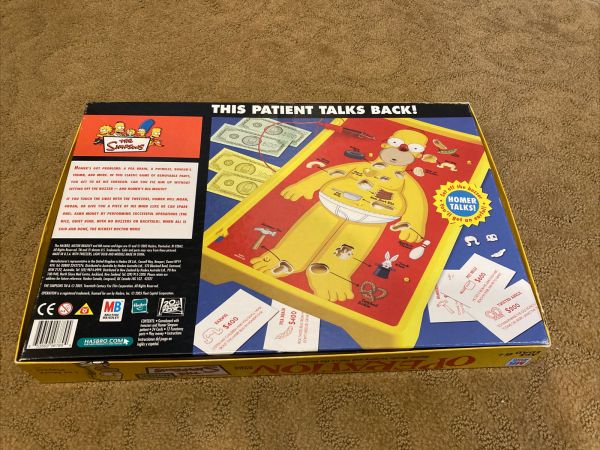 Operation: The Simpsons Edition Board Game 2005 Milton Bradley Homer ...