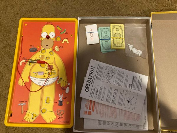 Operation: The Simpsons Edition Board Game 2005 Milton Bradley Homer ...