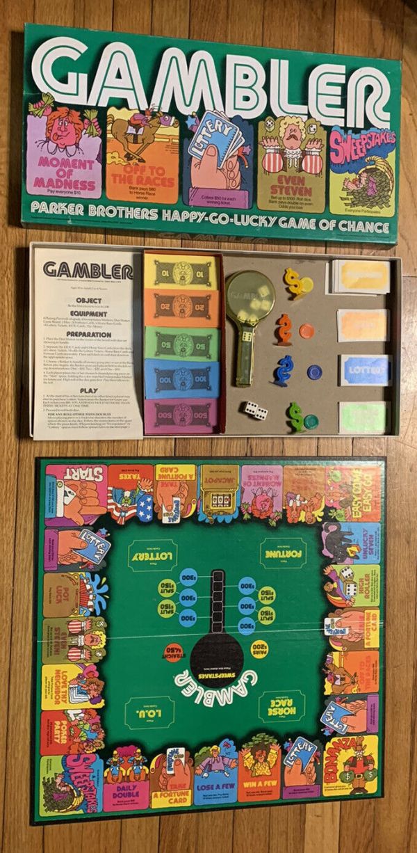 Vintage Gambler Board Game 1977 Parker Brothers 49 Complete Boardgame ...