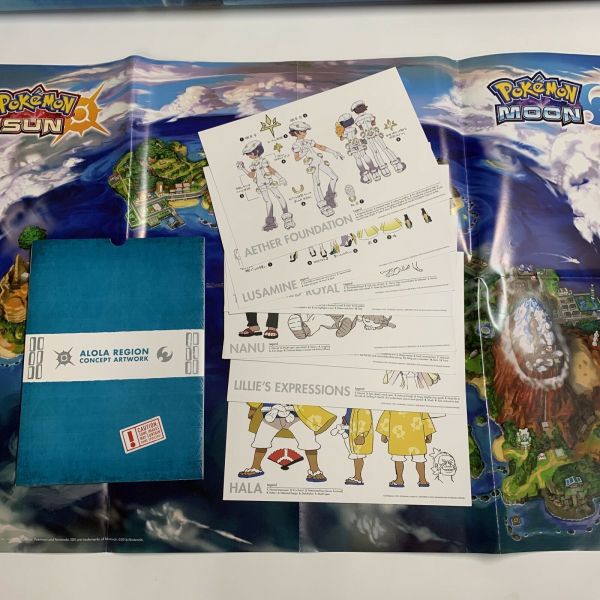 Pokemon Alola Region Concept Art WITH SUN/MOON REGION MAP Double Sided ...