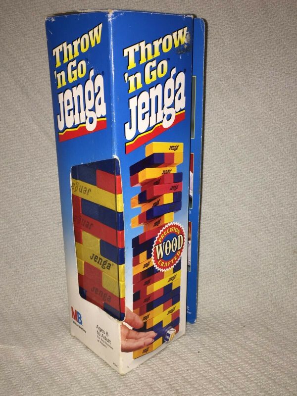 1995 Complete Throw ' N Go Jenga Game By Milton Bradley Ages 8 To Adult ...