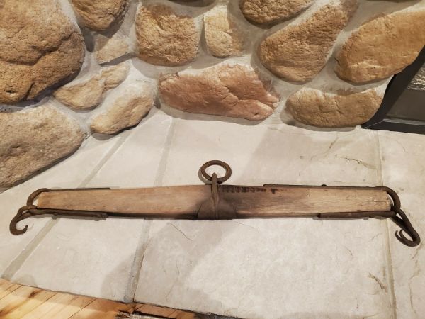 Vintage Wooden Single Tree Yoke With Hooks, Horse Cattle Hitching, Farm ...