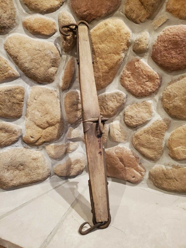 Vintage Wooden Single Tree Yoke With Hooks, Horse Cattle Hitching, Farm ...