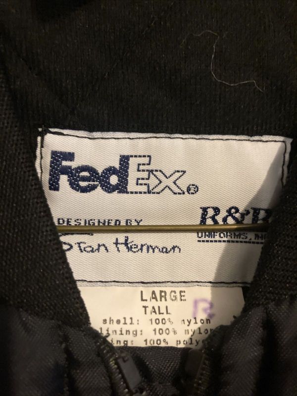 Vintage Fed Ex Stan Herman Bomber Jacket Employee Size Large Tall ...