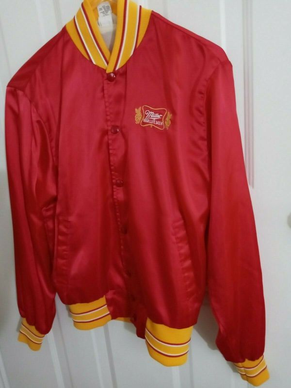Vintage 80s Miller High Life Beer Brewery Racing Jacket Small MADE IN ...