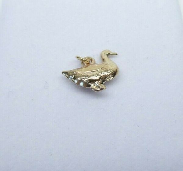 9ct Gold Duck Charm Vintage Dangle Traditional With Gift Box | #61673390