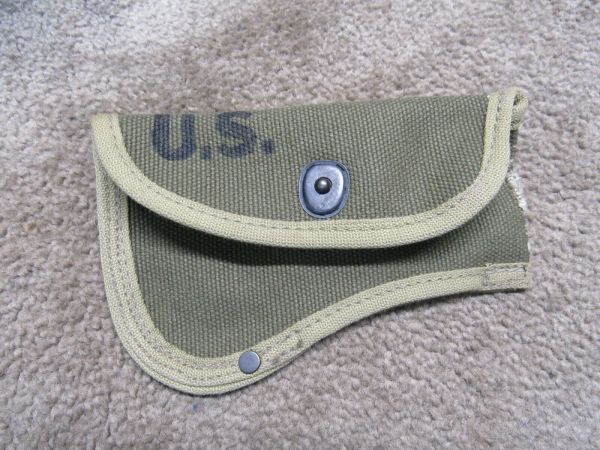 Vintage US Army USMC WW2 Hatchet Axe Canvas Cover Carrier 1944 Dated ...
