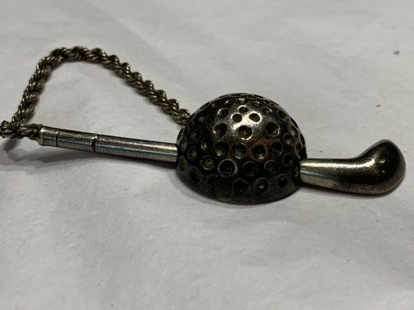 Vintage Sterling Silver Key Chain Golf Club Ball Solid 27 Grams 3 1/2 ...