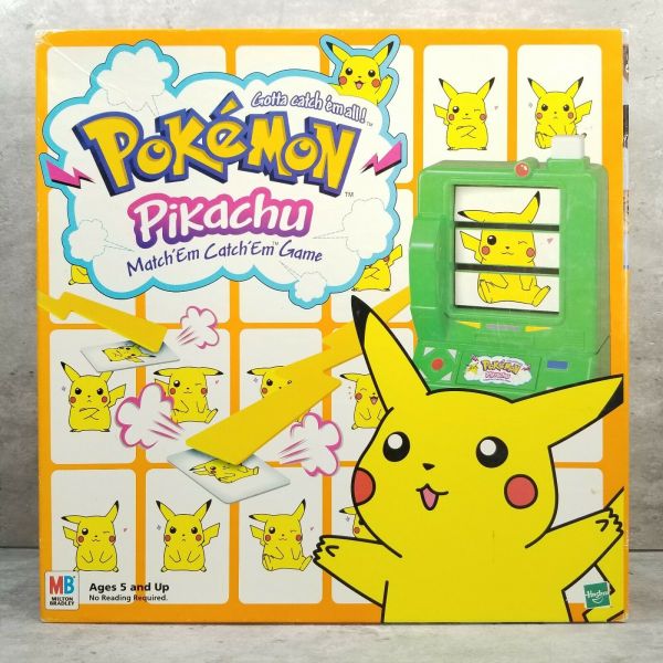 Vtg 1999 Pokemon Pikachu Match ‘Em Catch ‘Em Game 100 COMPLETE Milton ...
