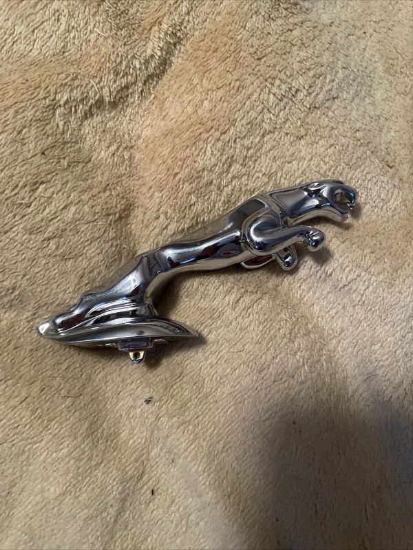Vintage JAGUAR Chrome Leaping Cat Hood Ornament | #61759536