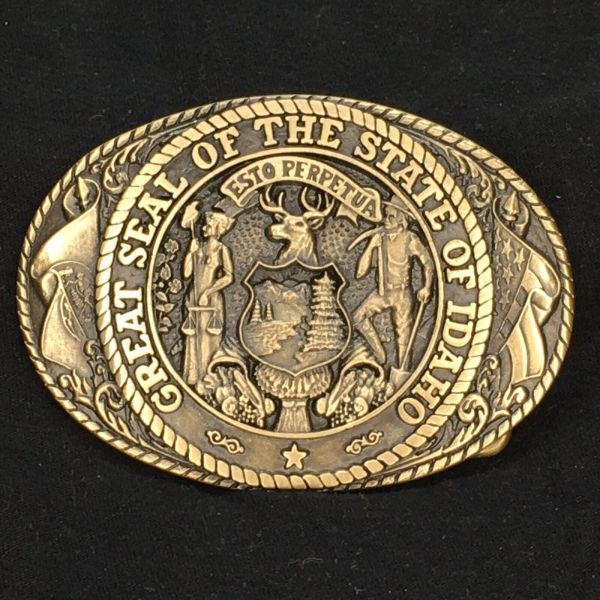Vintage Great Seal Of Idaho Belt Buckle By Tony Lama State Series ...