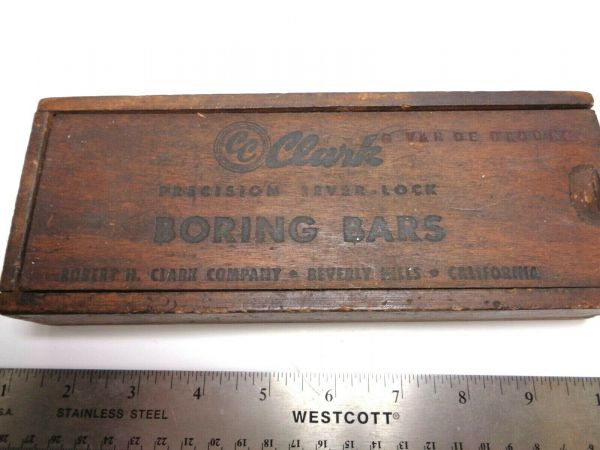 Vintage Box Of CC Clark Metal Lathe Boring Bars Level Lock Machinists ...